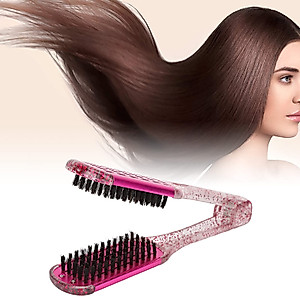 Double Sided Brush Hair Straightener, Hair Straightening Splint Comb Hair Straightener Comb Hair Straightener Clamp Brush Styling Tool for for Straightening Knotty Hair Unkempt