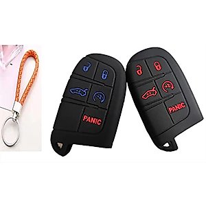 Smart Key Fob Cover Case Protector Keyless Remote Holder for Jeep Grand Cherokee Dodge Challenger Charger Dart Durango Journey Chrysler 300