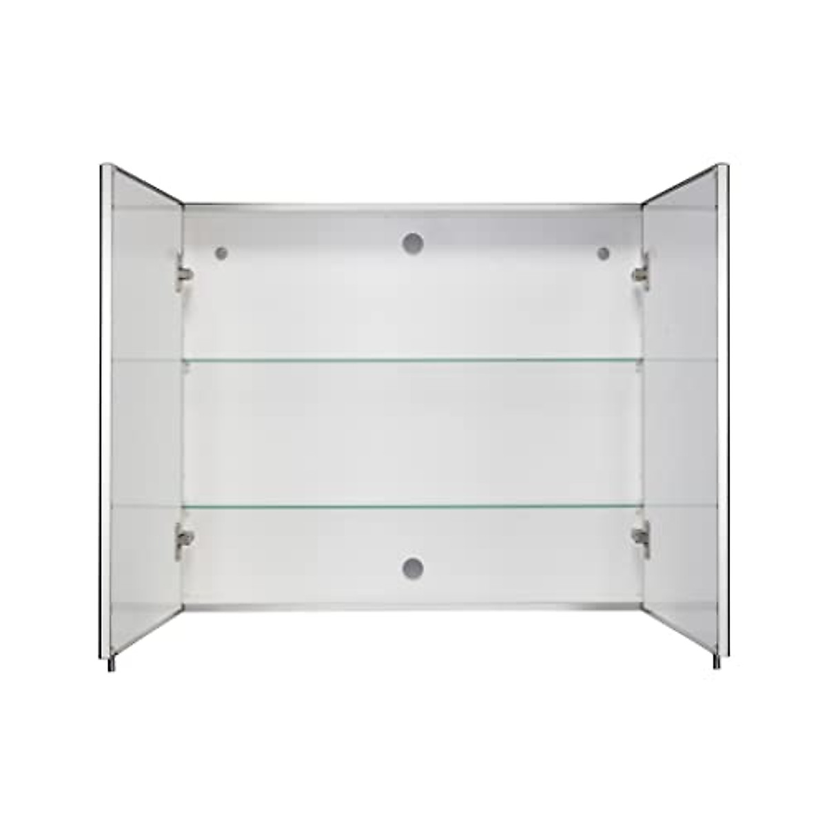 Croydex Finchley Double Door, Surface Mount Flexi-Fix Easy Installation System Medicine Cabinet, 31.5 in (W) x 26 in (H) Stainless Steel