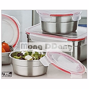 [KITCHEN FLOWER] Stainless Steel SS Storage Airtight container Set 14P (Including Lids) BPA Free