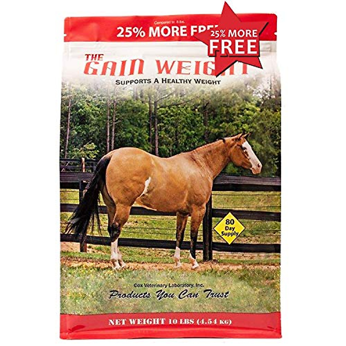 Gain Weight Supplement for Horses. Added Fat and Calories, Essential Nutrients and Amino Acids. Supports Healthy Growth, Skin, Coat and Muscle Tone. 10-Pound Refill Bag. 80-Day Supply.