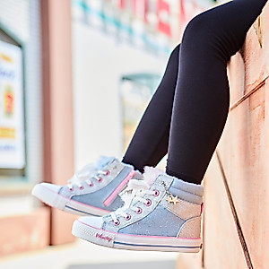 Weestep Girls Toddler/Little Kid Glitter Unicorn Bow Sneaker Shoe, Colorful Blue 2