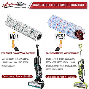 Cross Wave Replacement for Bissell CrossWave Pet Pro 1785 2306 Series Vacuum Cleaner, 3 Pack 1868 Multi-Surface Brush Rolls + 3 Pack 1866 Vacuum Filters, Compare to Part 1608684, 1608683, 160-8683