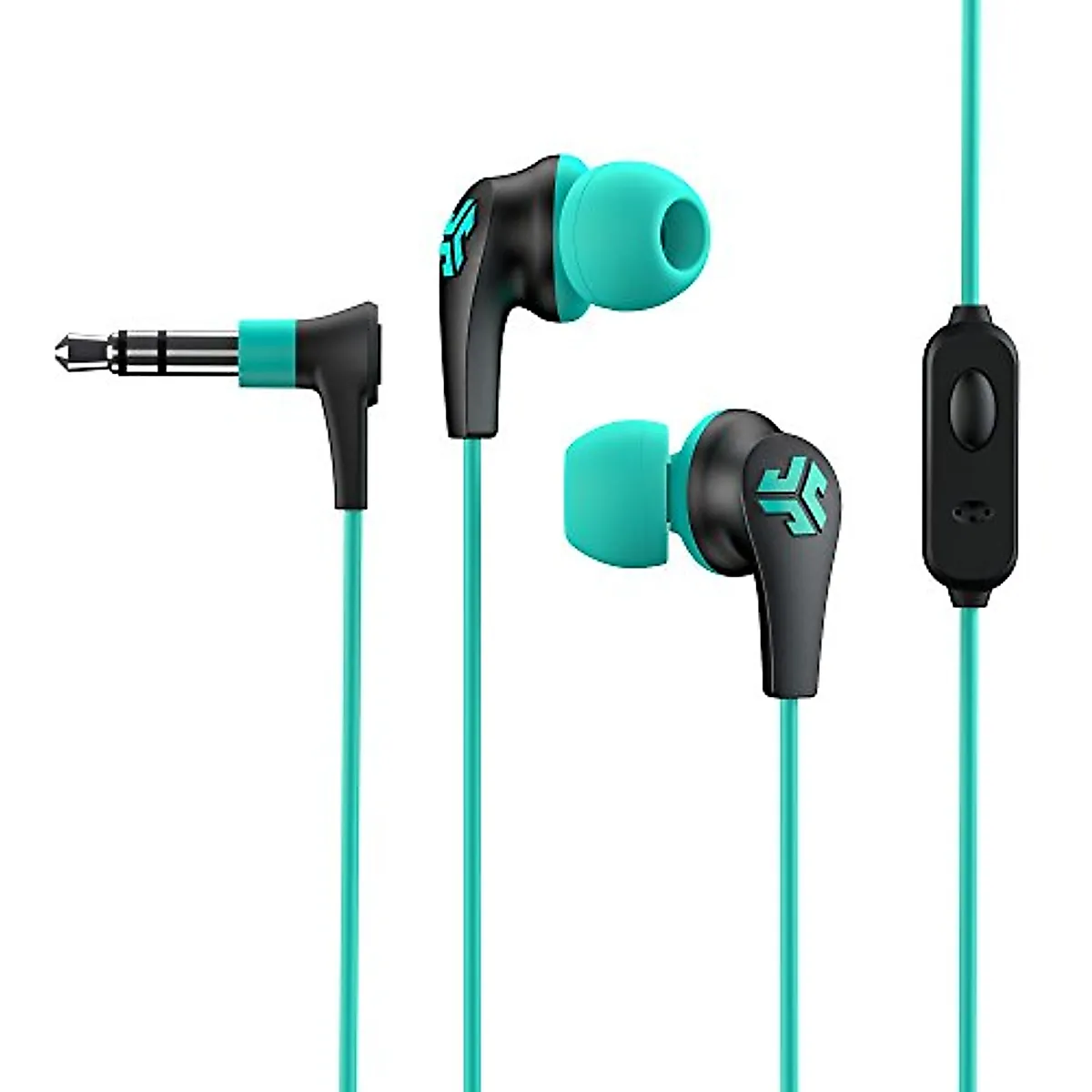 JLab JBuds Pro Signature Earbuds, Titanium 10mm Drivers, Music Controls, Universal Mic, Custom Fit with Cush Fins, Teal