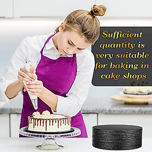 Zopeal 20 Pcs 12 Inch Round Cake Drum Round Boards Cardboard 0.4 Inch Thick Cake Drums Cake Decorating Supplies for Wedding Birthday Party (Black)