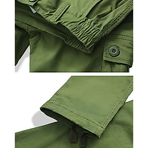 AKARMY Womens Cargo Pants with Pockets Outdoor Casual Ripstop Camo Military Combat Construction Work Pants ArmyGreen