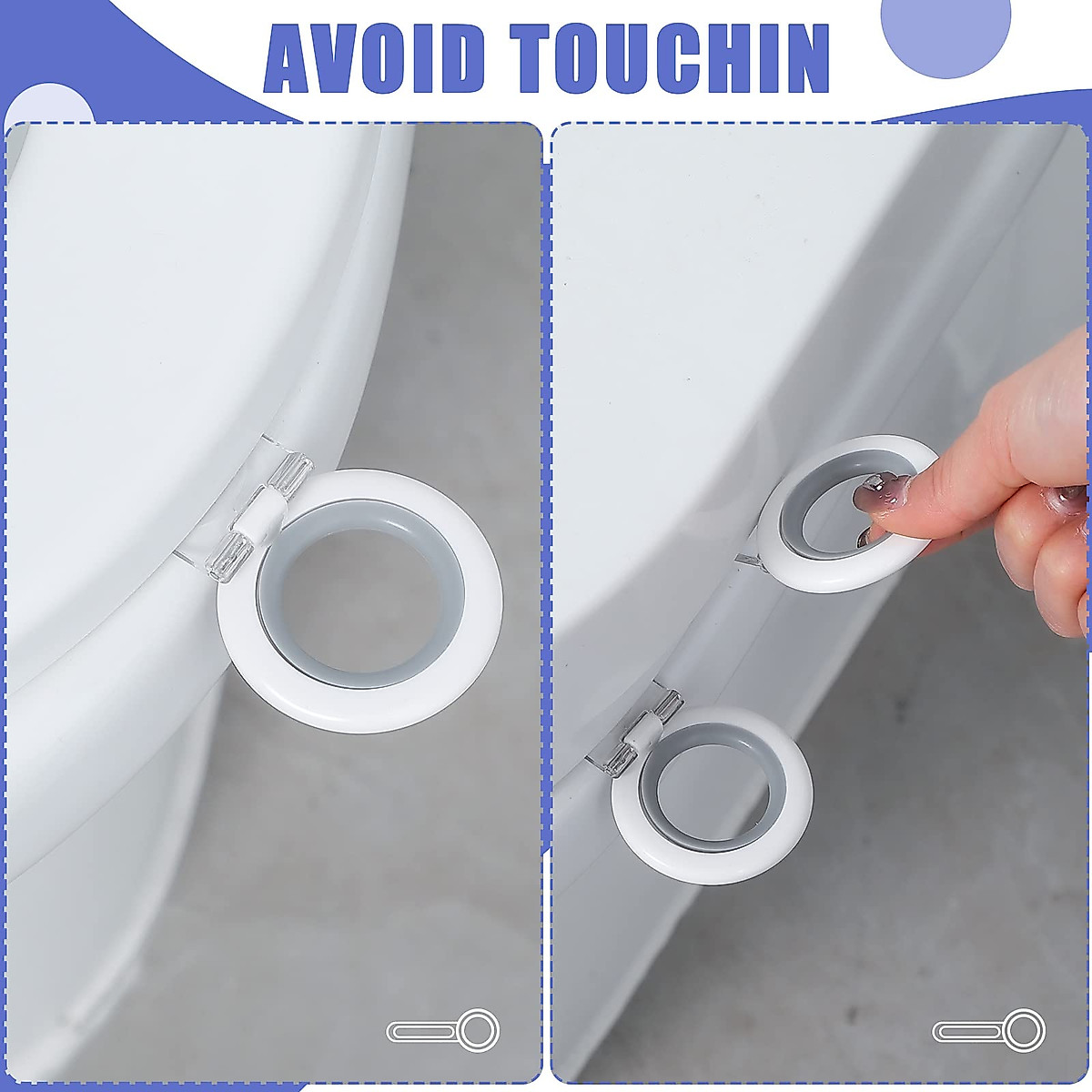 4 Pcs Toilet Lid Handle Lifter Toilet Seat Lifter Toilet Seat Lifter Handle Adhesive Toilet Cover Lift Tool for Bathroom Hotel Home Avoid Touching Toilet Cover Multi Function Cover Lifter for Toilet