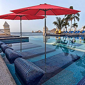 Yescom 10Ft UV50+ Aluminum Outdoor Table Patio Umbrella with Crank Tilt 3000PA Sunshade Deck Yard Garden Pool Balcony