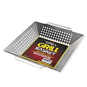 Heavy Duty Stainless Steel Vegetable BBQ Basket for Grilling - Large, Thick Veggie Grilling Basket is Perfect for Grills, Smokers & Even Indoor Use - Dishwasher Friendly & Easy to Clean Grill Basket