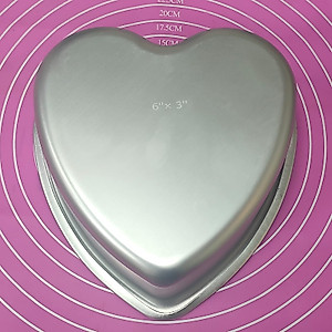 kefyixc Heart Shaped Cake Pan - 6x3 Inch Aluminum Cake Tin for Weddings, Parties, and Family Occasions Make cake pans for 1-2 servings, heart-shaped small cake pan
