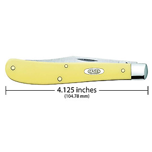 Case WR XX Pocket Knife Yellow Synthetic Slimline Trapper Cv Item #031 - (31048 Cv) - Length Closed: 4 1/8 Inches