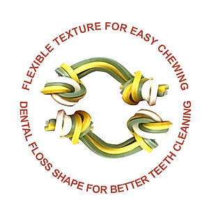 LuvChew Rawhide Free Triple Dental Floss Treats Medium 5pcs/Bag