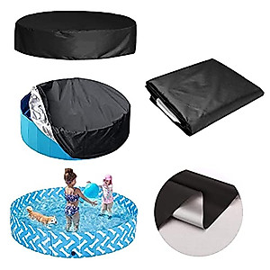 SASKATE Swimming Pool Cover, Round Foldable UV Pool Protective Cover, Outdoor Garden Pool Dust Proof Cover-162 cm