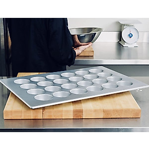 Tezzorio 24-Cup Muffin Pan/Cupcake Pan, Commercial Grade Aluminum Muffin Pan, Professional Bakeware