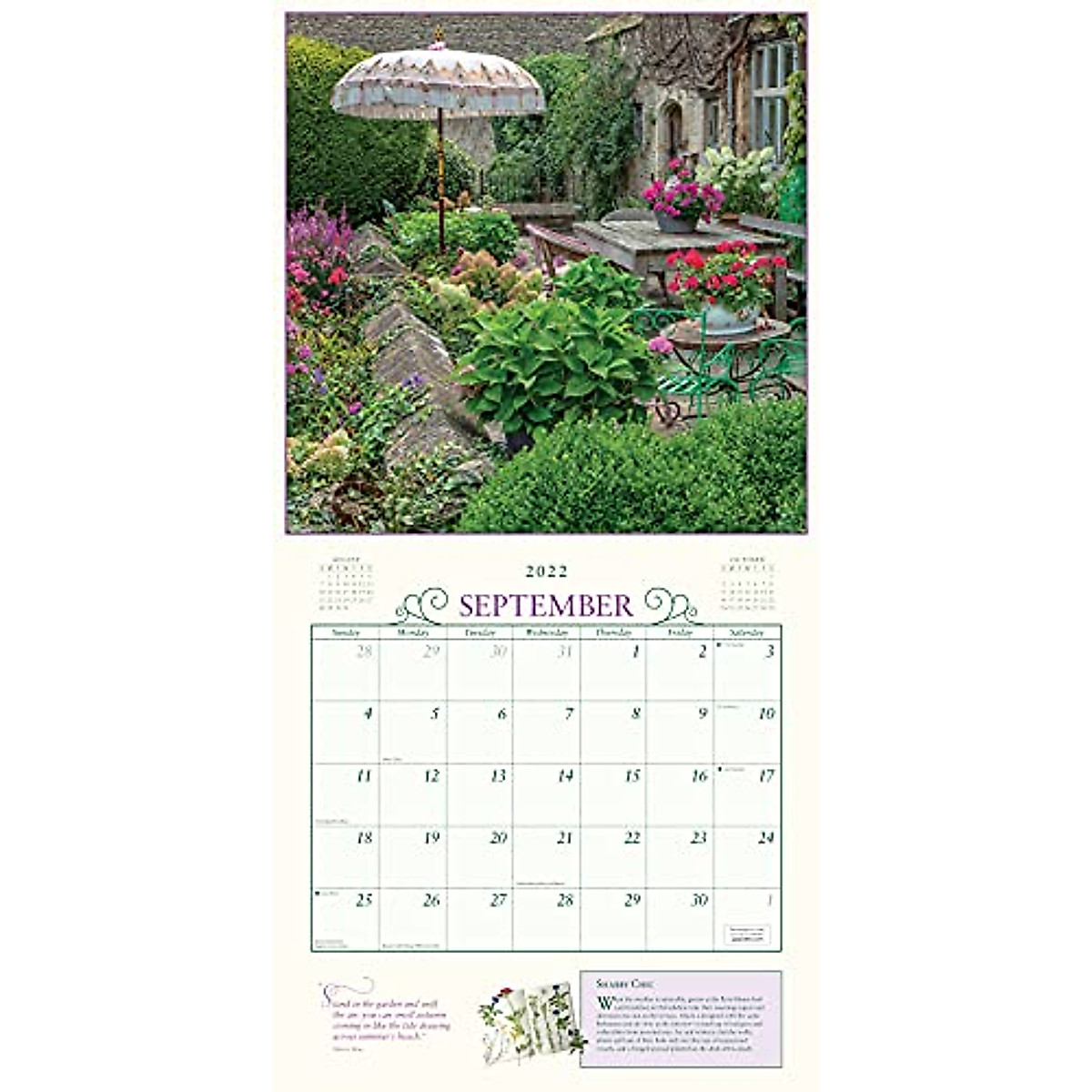 Secret Garden Wall Calendar 2022: A year of photographs that transport you to a garden sanctuary.