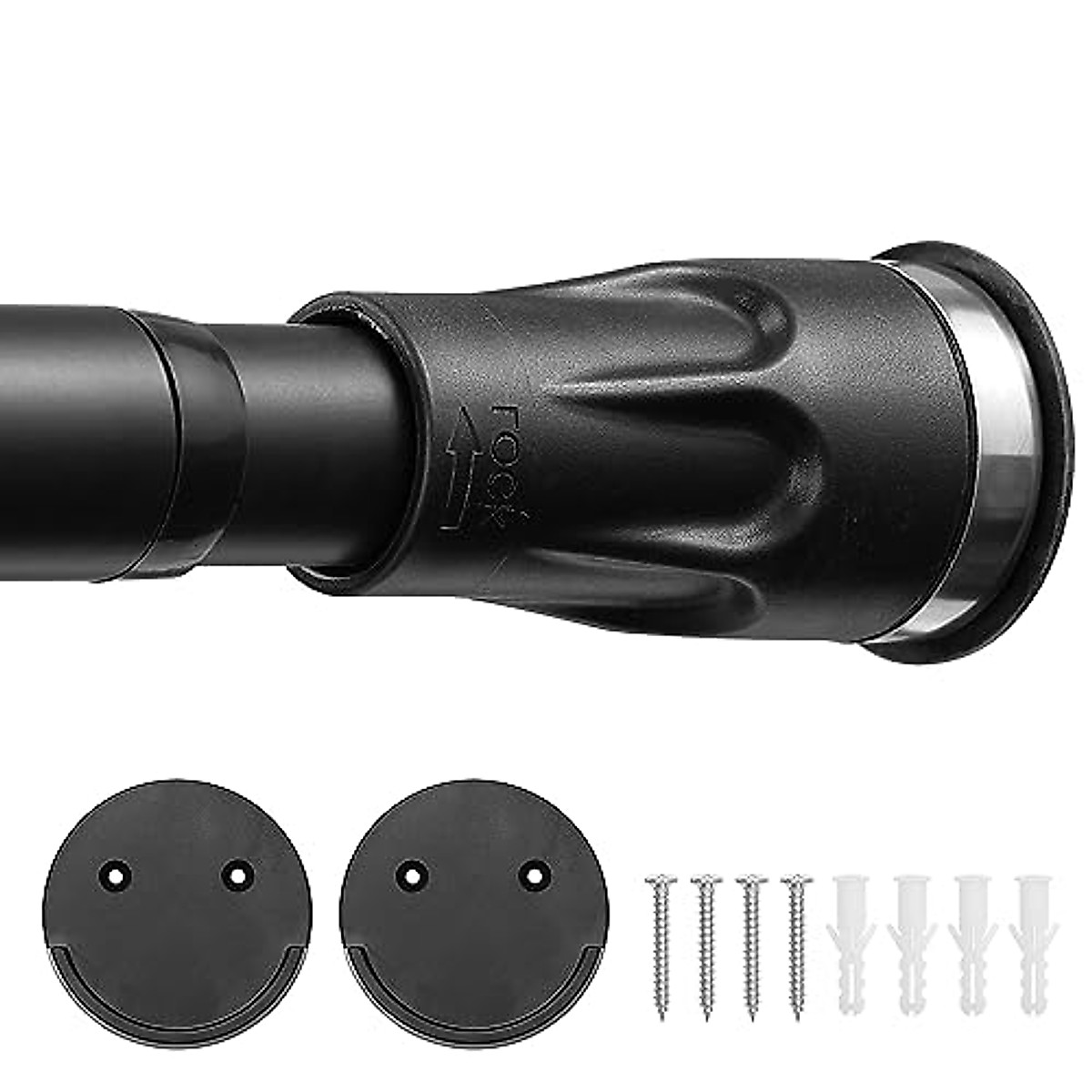 Shower curtain rod，Black shower curtain rods No Drilling Expandable Spring Loaded Curtain Tension Rod Adjustable 43 to 73 inch doesn't rust