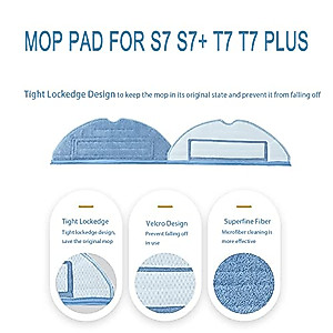 S7 Mop Pads Compatible with Roborock S7 S7+ T7 T7S T7 Plus S7MaxV, S7 MaxV Plus Vacuum Cleaner Washable Reusable Microfiber Mop Cloth, 5 Pack