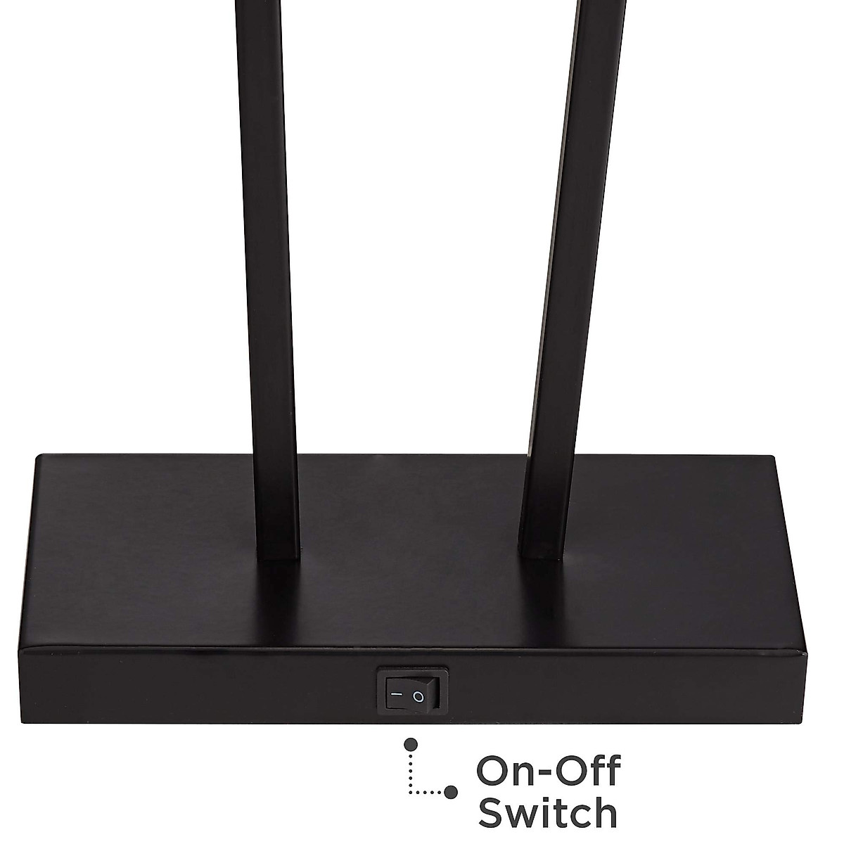 360 Lighting Cole Modern Minimalist Table Lamps 27" Tall Set of 2 with USB Charging Ports Black Metal White Rectangular Shade for Living Room Bedroom House Bedside Nightstand Home Office