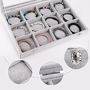 Emibele Clear Lid 12 Grids Bracelet Storage Box and Heat Initial Bracelets Bundle