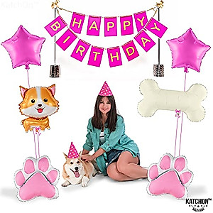 KatchOn, Dog Balloon for Puppy Party - 28 Inch, Pack of 6 | Paw Balloons, Puppy Birthday Decorations | Puppy Balloons for Birthday Party, Dog Birthday Party Supplies | Dog Balloons, Puppy Decorations