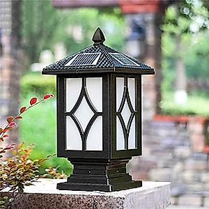 KLFJFD Solar Lights Outdoor,IP65 Waterproof Antique Lawn Lights LED Two-Color Light Exterior Post Pillar Lights Fixture,for Home Garden
