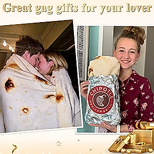 Jorbest Burritos Tortilla Wrap Blanket for Adults and Kids, Double Sided Funny Food Blanket, Novelty Funny Gifts for Women Men Teens, 285 GSM Soft Flannel Taco Blanket, 60 inches Yellow