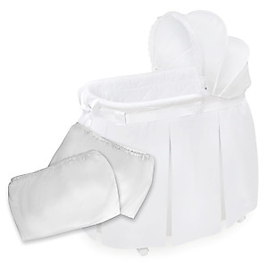 Badger Basket Fitted Bassinet Sheets for Wishes Baby Bassinet - Set of Two - White