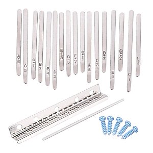 Thumb Piano Keys Set Kit, Bridge Saddle and 17 Stainless Steel Keys for Kalimba Thumb Piano DIY Replacement Parts Keyboard instrument accessories