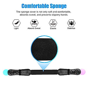 AMVR [Pro Version] Long Stick Handle Extension Grips Stand for PlayStation VR Controllers Playing Beat Saber Games