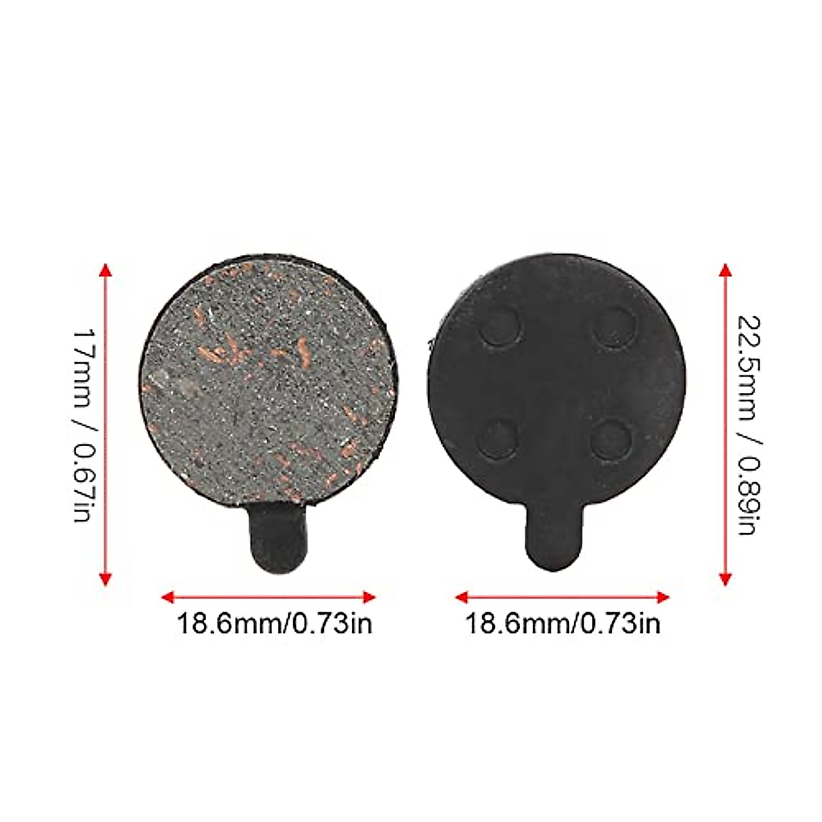 Brake Pads, Semi Metal Bike Brake Pads 4 Pairs Brake Disc Rotor Pad for 10inch Electric Scooter