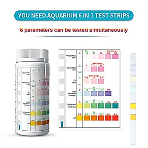 PULACO Aquarium Fish Tank Test Strips (6 in 1)100 Count for Fresh Water and Salt Water