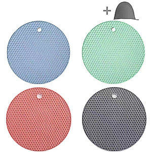 Silicone Pot Holders - Silicone Trivets for Hot Pots and Pans Silicone Hot Pads, Hot Pot Pads, Place Mats,Jar Openers,Oven Mitts 4 Colors