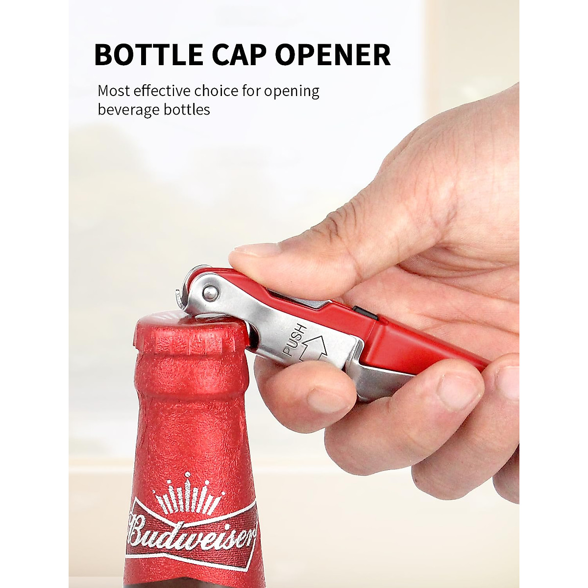 CORKAS Wine Key - Professional Handcrafted Heavy Duty Waiter Corkscrew, Compact Wine Opener with Double Hinged, Foil Cutter and Bottle Opener, Gifts for Servers, Sommelier, Bartenders - Red