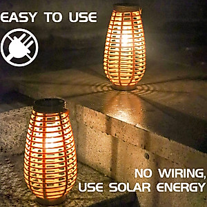 Solar Hanging Lantern Waterproof Outdoor – YQLEPIN 2 Pack Solar Garden Lights Waterproof Decorative with Two Hooking, Edison Blub Solar Outdoor Table Lanterns for Porch.(Yellow)