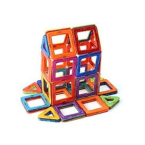 JDBF Magnetic Building Tiles Set for Kids | 30 Pieces Colorful, Durable, & Safe Construction Blocks | STEM Educational Toys for Creative Learning | Perfect for 3+ Years