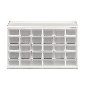 BLACK+DECKER Storage Organizer, 30 Drawer Modular Storage System, Easily Stackable (BDST40730FF), Clear, 1 Count (Pack of 1)