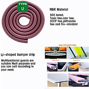 Baby Proofing Safe Edge & Corner Guards Cushion 13ft - Thickened Child Safety Furniture Bumper & Table Protectors. Pre-Taped Corners(U Brown)