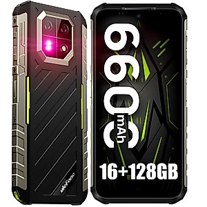 Ulefone Armor 22 Rugged Cell Phones, 16+128GB, 64MP+64MP Dual Cameras, Android 13, 6600mAh, 33W Fast Charging, 3-Card Sot, Face/Fingerprint Unlock, NFC/GPS, 4G LTE Unlocked Smart Phone (Green)