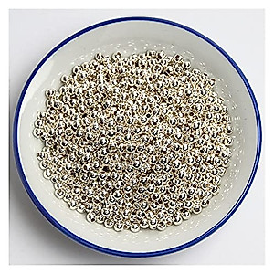 NHBT YU 3-14mm Silver Color Acrylic Imitation Pearls Beads Spacer Ball Loose Beads for Jewelry Making DIY Necklace Bracelet T725 (Color : 3mm 1000pcs)