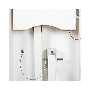 Flash Furniture HERCULES Series 9' x 40" Antique Rustic White Folding Farm Table and Two Bench Set