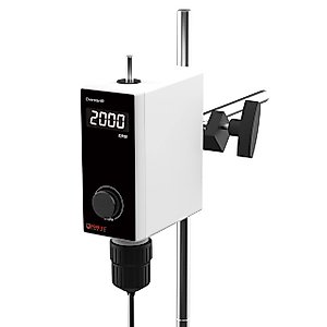 4E's USA Overhead Stirrer - 40 Liter, 50000mPas, 50~2000 RPM Variable Speed with Stand and Stirring Rod, LED Lab Stirrer Mixer with Safety Sensors and Go-Through Design for Easy Rod Adjustment