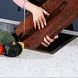 GULRUH Wood Cutting Boards for Kitchen, Ebony Wood Cutting Board, Solid Wood Cutting Board, Kitchen Household Vegetable Cutting Square Thickened Whole Wood Cutting Board