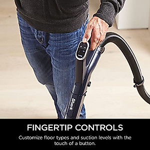 Shark CZ351 Pet Canister Vacuum, Bagless, Corded with Self-Cleaning Brushroll & PowerFins, Navy & Silver