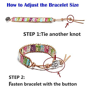 Fashion Gemstone Handmade Bracelets Jewelry Multicolor Yoga Friendship Boho Leather Bracelets