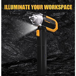 VTOMAN 1/2 Inch Car Impact Wrench, 516 FT-LBS Powerful Performance, Forward & Reverse, LED Light, Wide Application, 18-Month Warranty