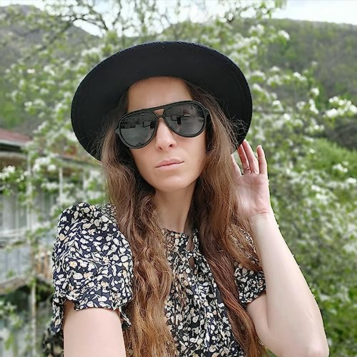 DUCO Retro Aviator Polarized Sunglasses Women Men Vintage Double Bridge Sun Glasses Classic Shades DC1208