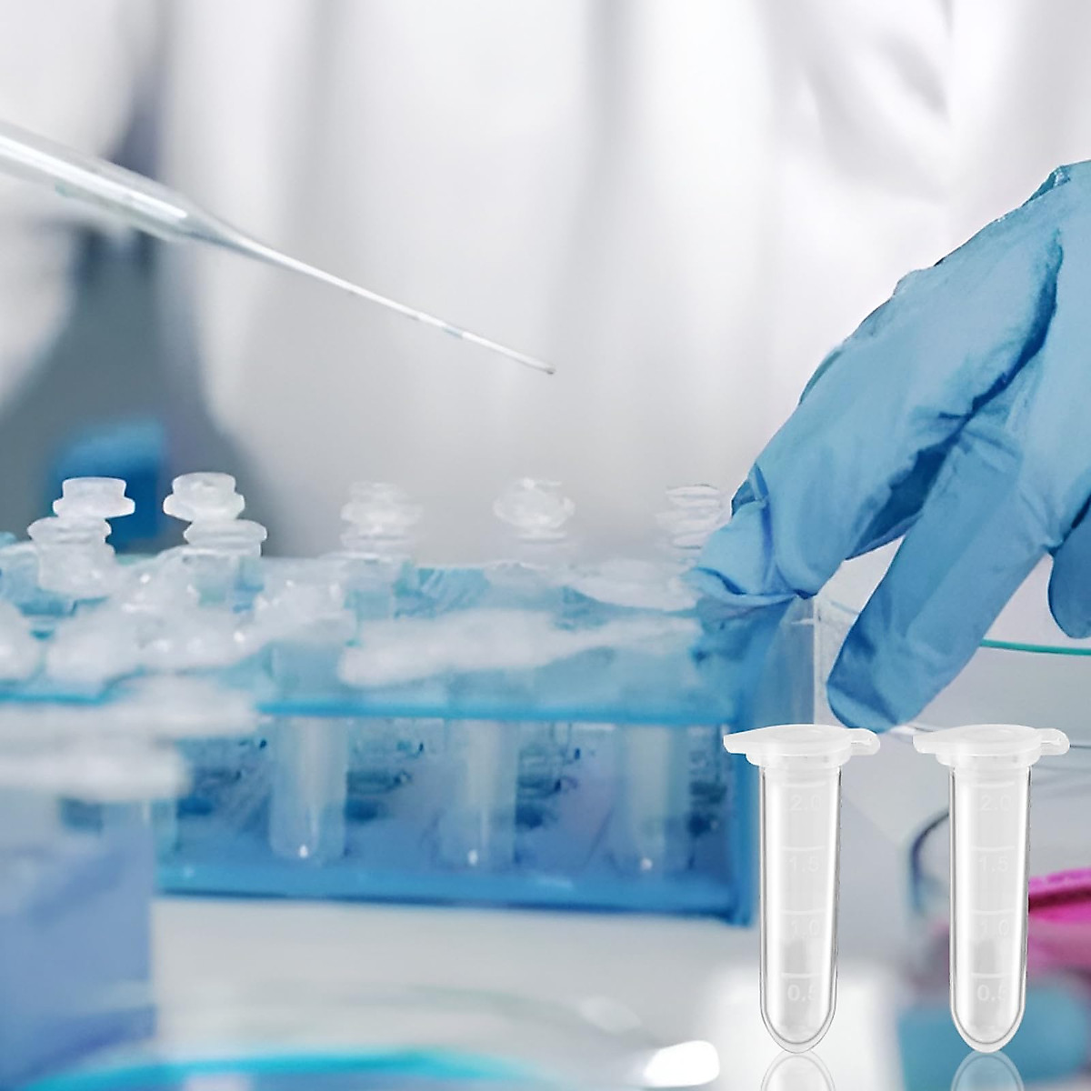 2ml Plastic Vial Tube Sample Storage Container Fragrance Beads Liquid Pack of 100