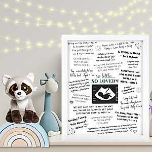 Baby Shower Guest Book Frame (With 2 Mats For Single Baby OR Twins) Large Sonogram Picture Frame To Sign – Unique Guest Book Alternative For Girls & Boys (CLASSIC WHITE)