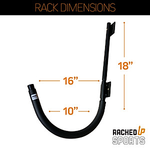 Racked Up Sports | Heavy Duty Wall Mount Hanger Rack for Kayaks Paddle Boards - Kayak Wall Hangers Craddle Hooks - 300lb Capacity