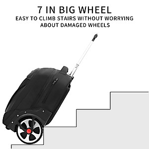 AOKING 18/20 Inch Large Wheeled Water Resistant Travel School Business Rolling Wheeled Backpack with Laptop Compartment Bag (20 inch, Black)